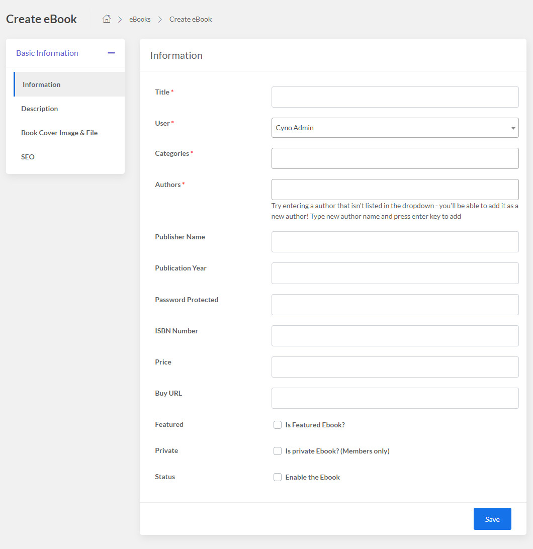 eBook - Laravel CMS Script | Documentation